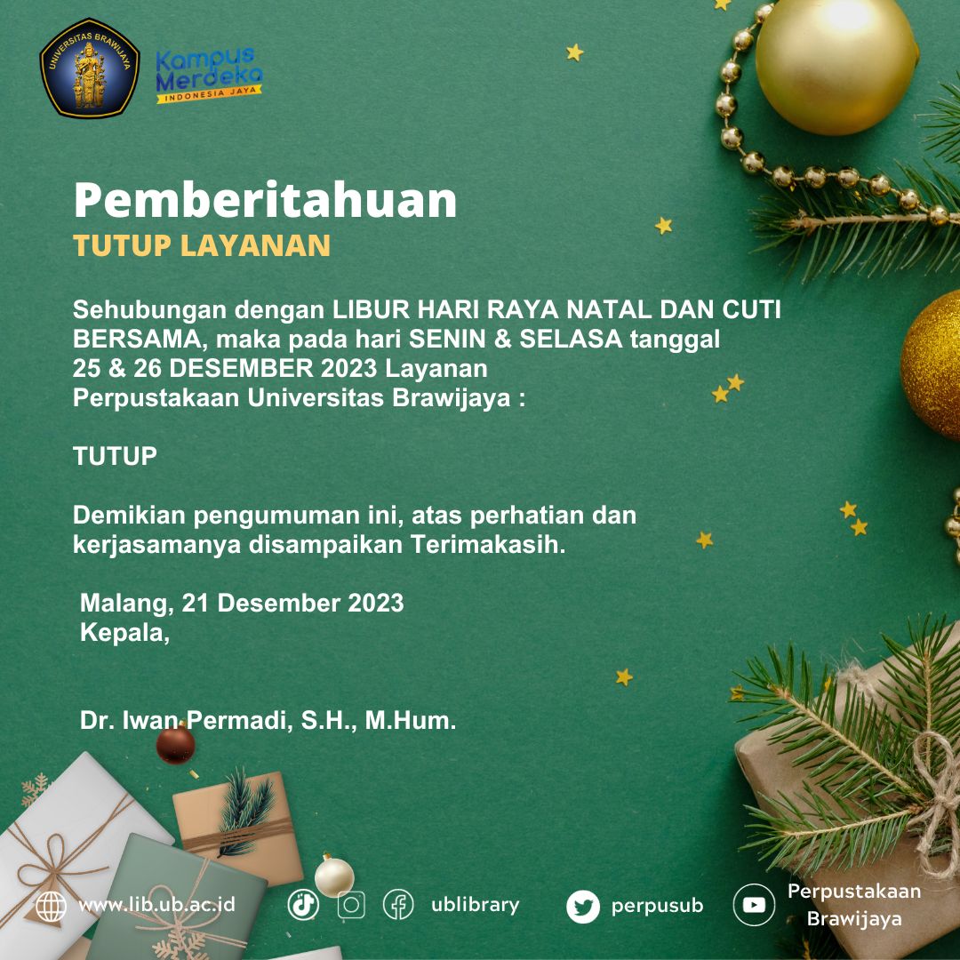 Tutup Layanan Libur Natal dan Cuti Bersama Tutup Layanan Libur Natal dan Cuti Bersama